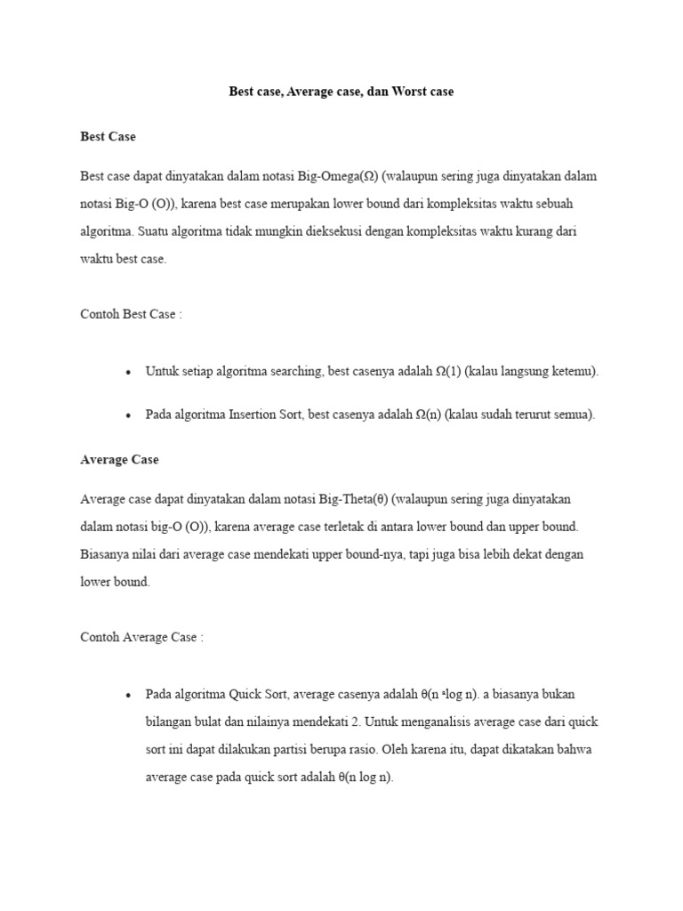Best, Average, and Worst Case | PDF