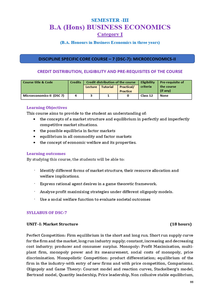 Business Economics Course Overview | PDF