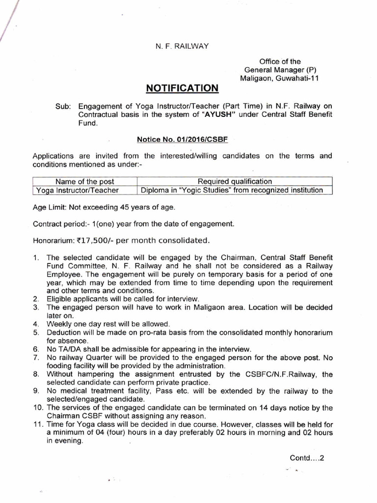 1474007675203-Notification For Yoga Instructor | PDF