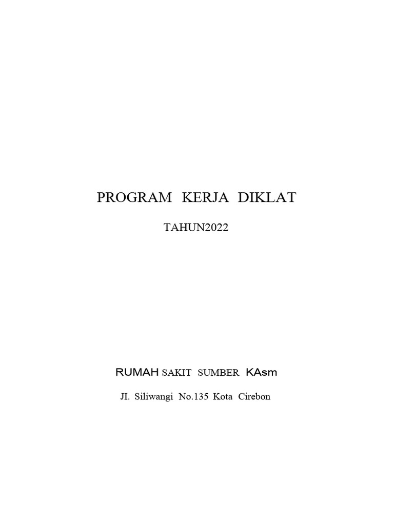 Program Kerja Diklat | PDF