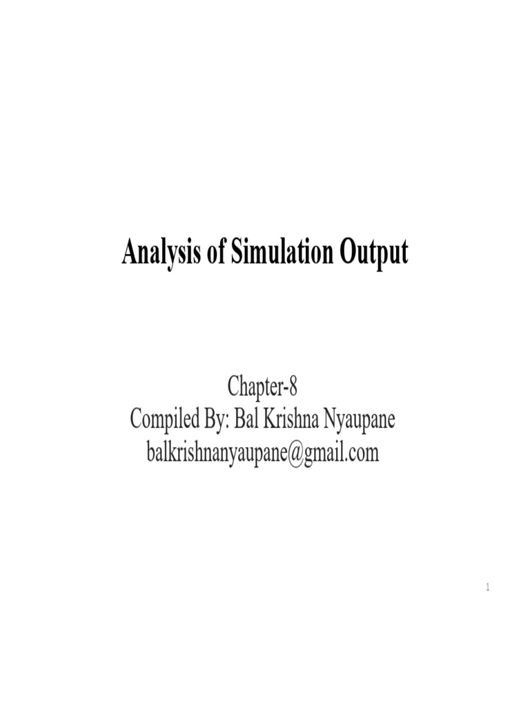 Chapter 8 - Analysis of Simulation Output | PDF