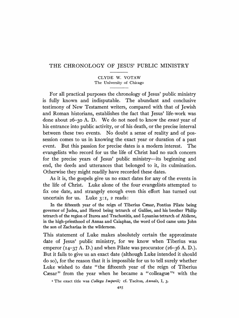 Timeline of Jesus' Ministry | PDF | Jesus | New Testament People