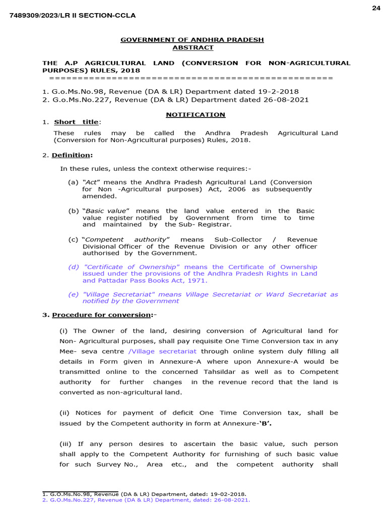 AP Land Conversion Rules Overview | PDF | Government | Justice