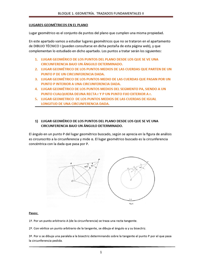 LUGARES GEOMÃ TRICOS EN EL PLANO Teoria.d | PDF | Geometría | Tangente