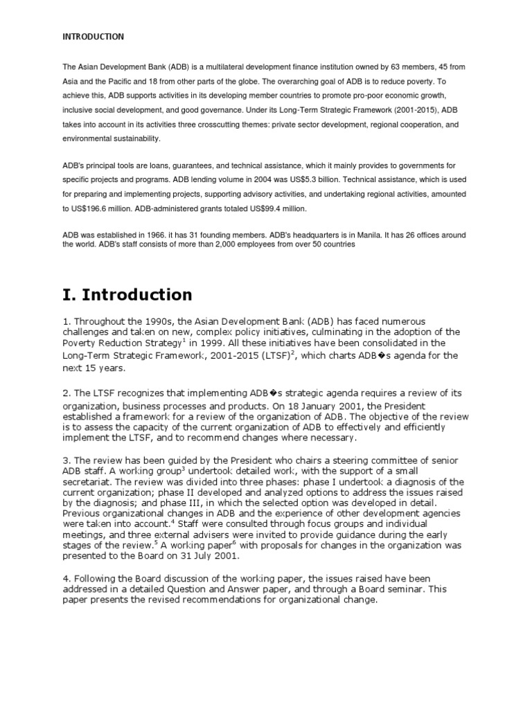 The Asian Development Bank Pdf Asian Development Bank