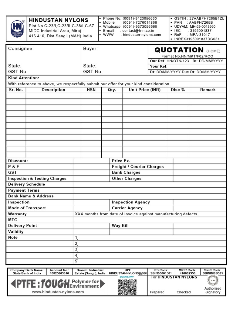 A.1 - Quotation - Home | PDF | Payments | Service Industries