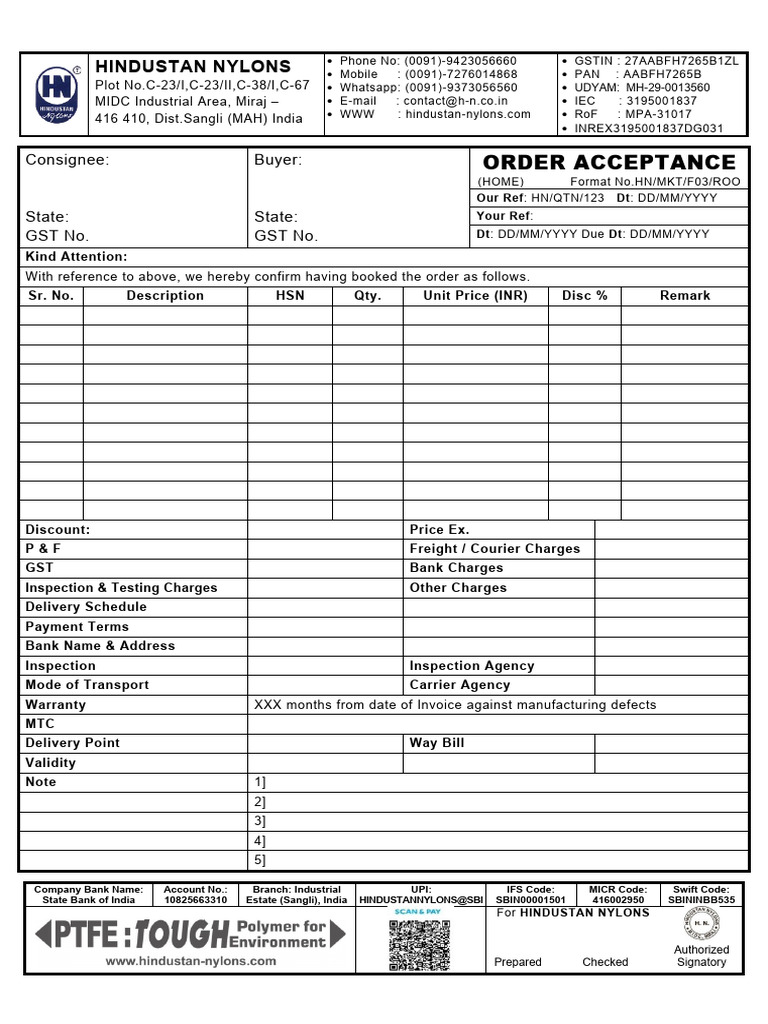 Order Acceptance Confirmation Document | PDF | Payments | Service ...