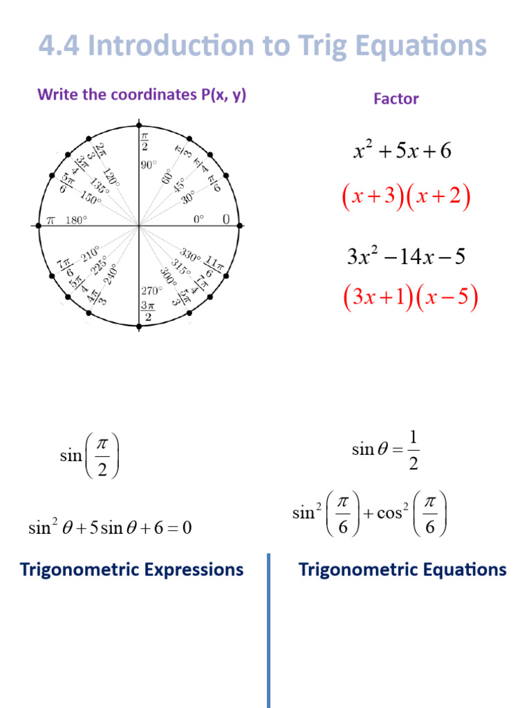 Trig Equations for Math Students | PDF