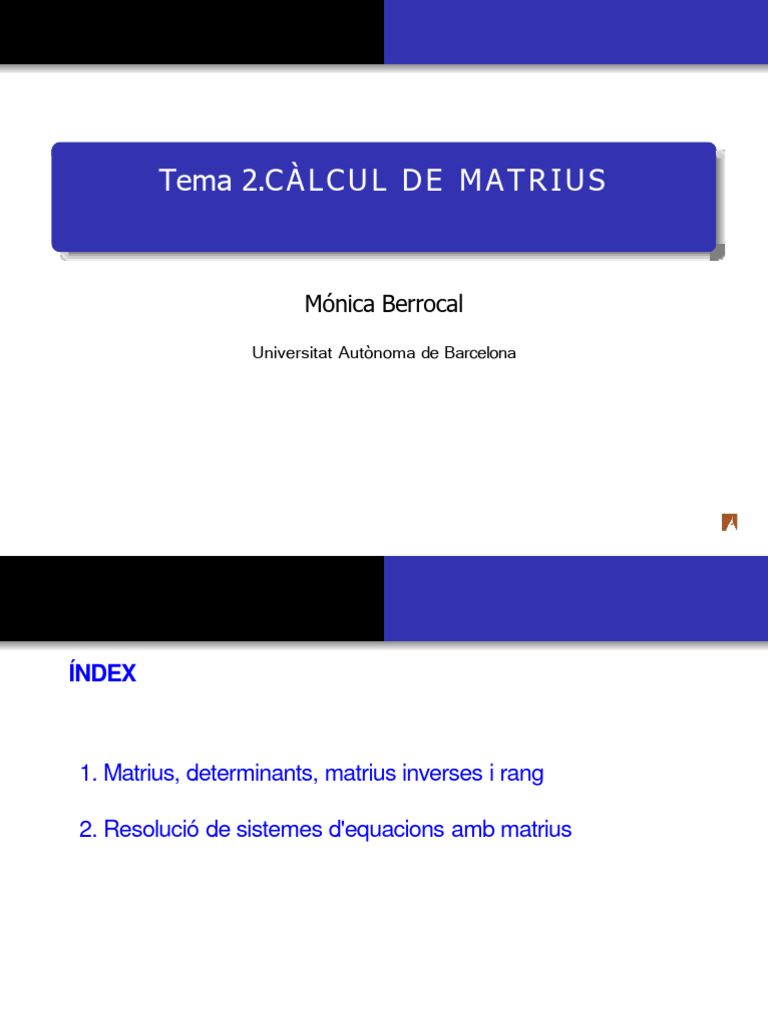 Operacions Amb Matrius Classes 2324 | PDF