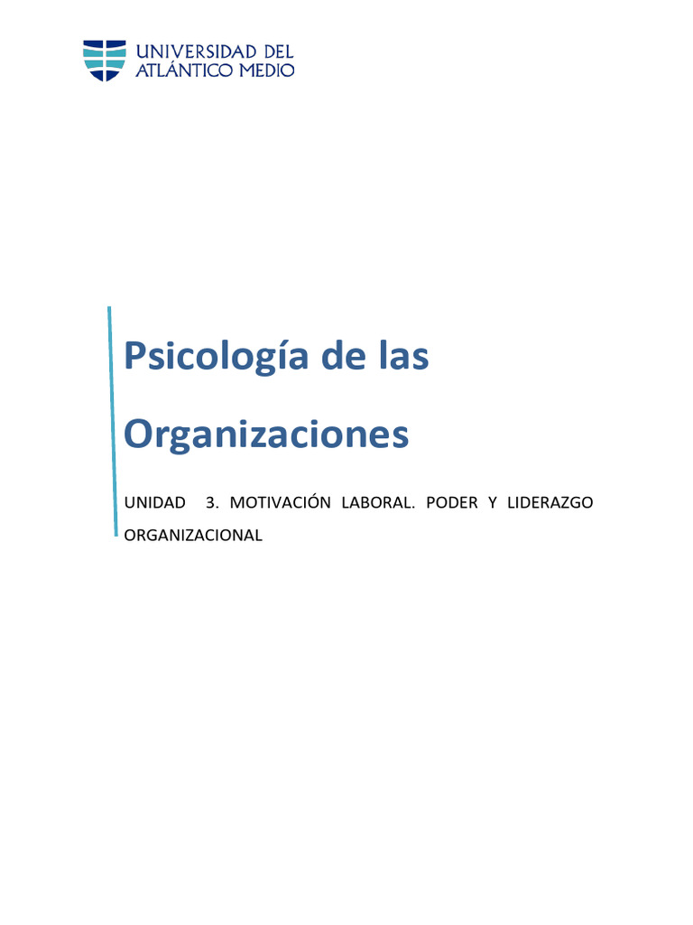 UNIDAD 3 - Psicología de Las Organizaciones | PDF