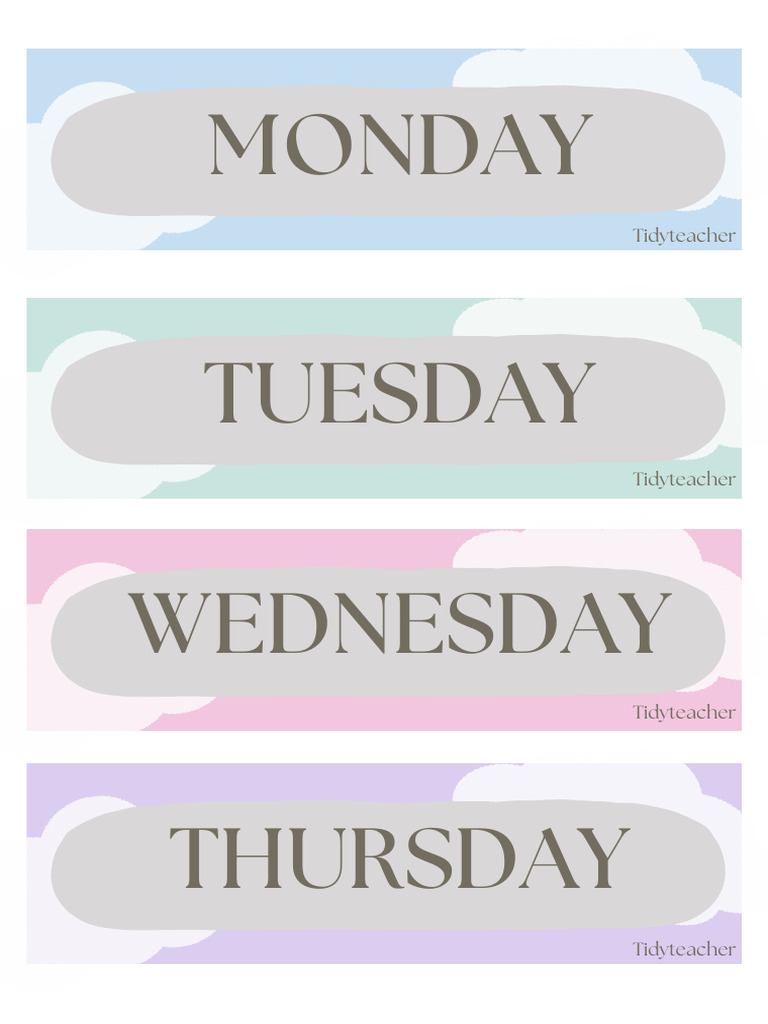 Days & Months Display | PDF Days & Months Display | PDF
