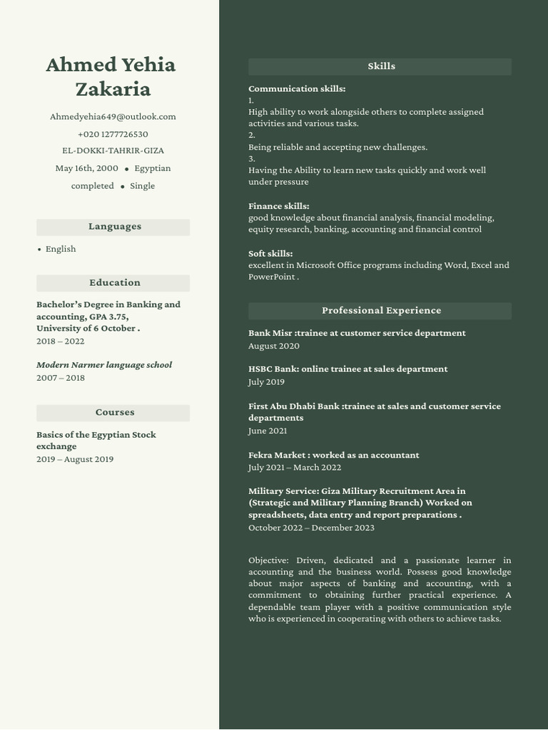 Ahmed Yehia Zakaria FlowCV Resume 20231129 | PDF | Business