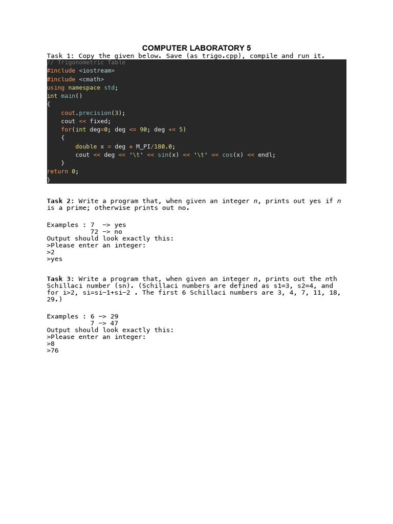 Computer Laboratory 5 | PDF