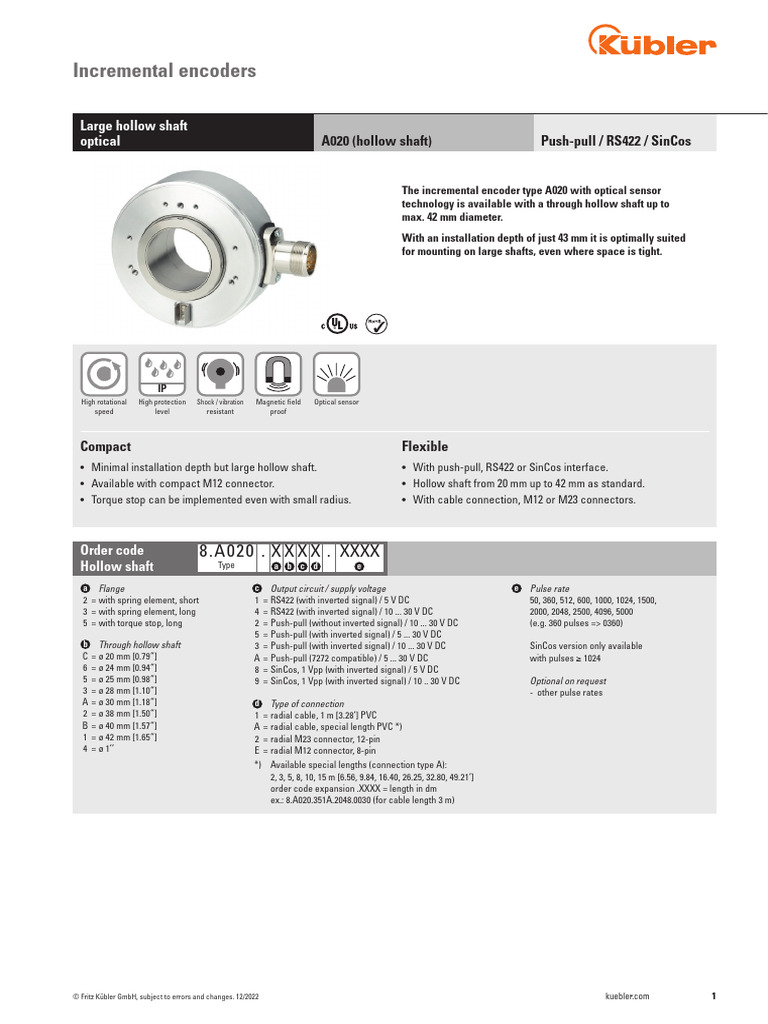 Incremental Encoders: 8.A020 - X X XXXX - X X | PDF | Electrical Components | Electricity
