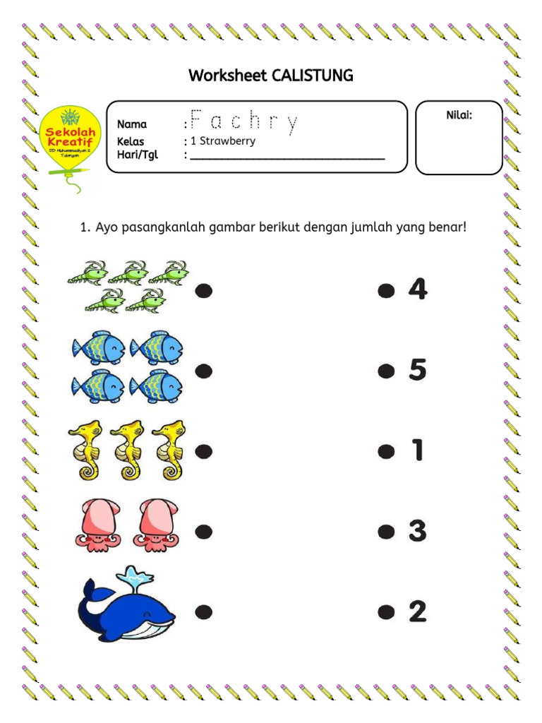 Worksheet CALISTUNG | PDF