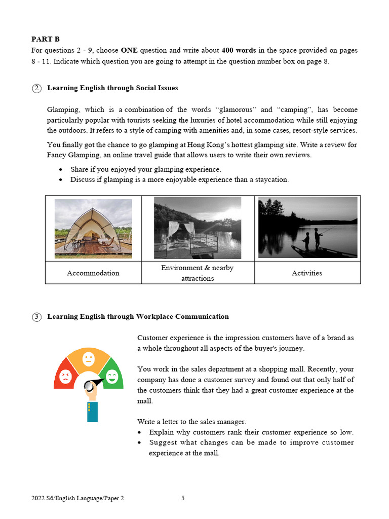 2022 - Mock Exam - English Language - Paper 2 - Part B2 - Question ...