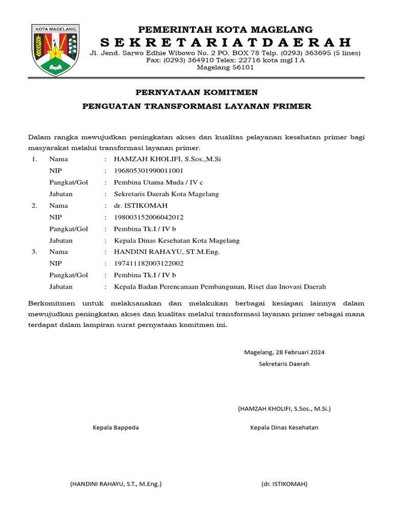 Pernyataan Komitmen | PDF