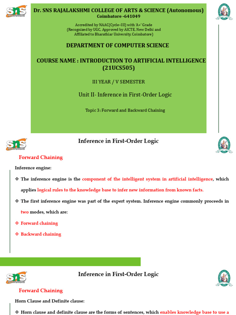 Forward & Backward Chaining | PDF