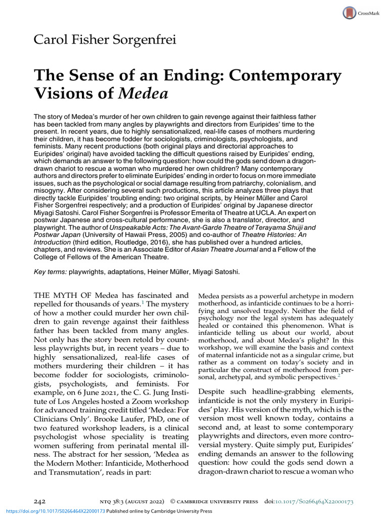 Sense of An Ending Contemporary Visions of Medea | PDF | Jason