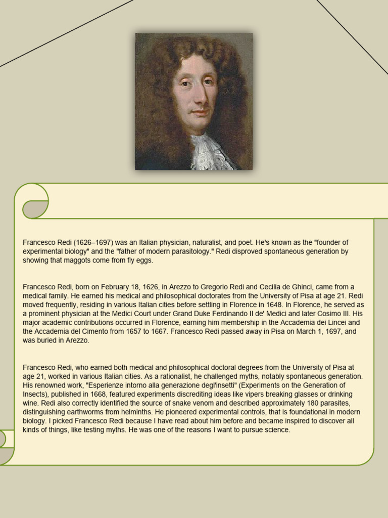 Francesco Redi Biography | PDF