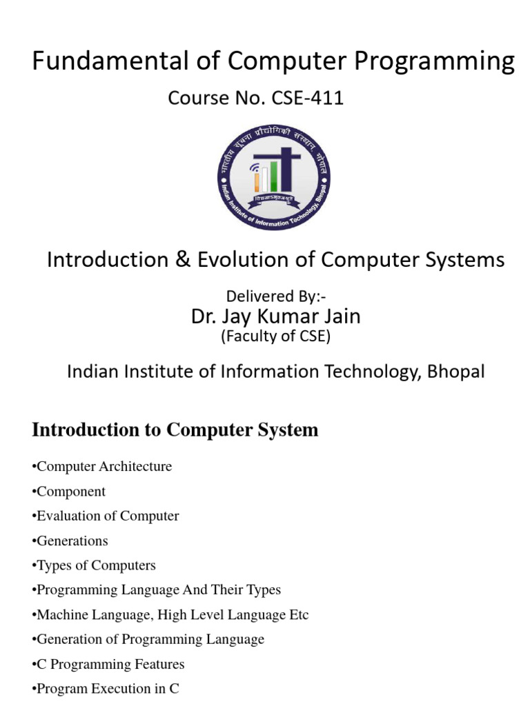 FCP-L1 Introduction & Evolution of Computer Systems | PDF | Central Processing Unit | Computer ...