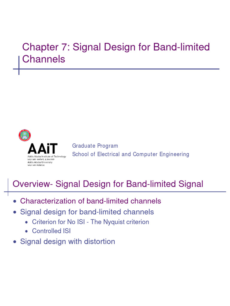 LECT_15&16. Signal Design | PDF | Bandwidth (Signal Processing) | Distortion