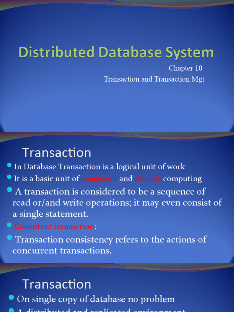 Chapter 10 Transaction MGT | PDF