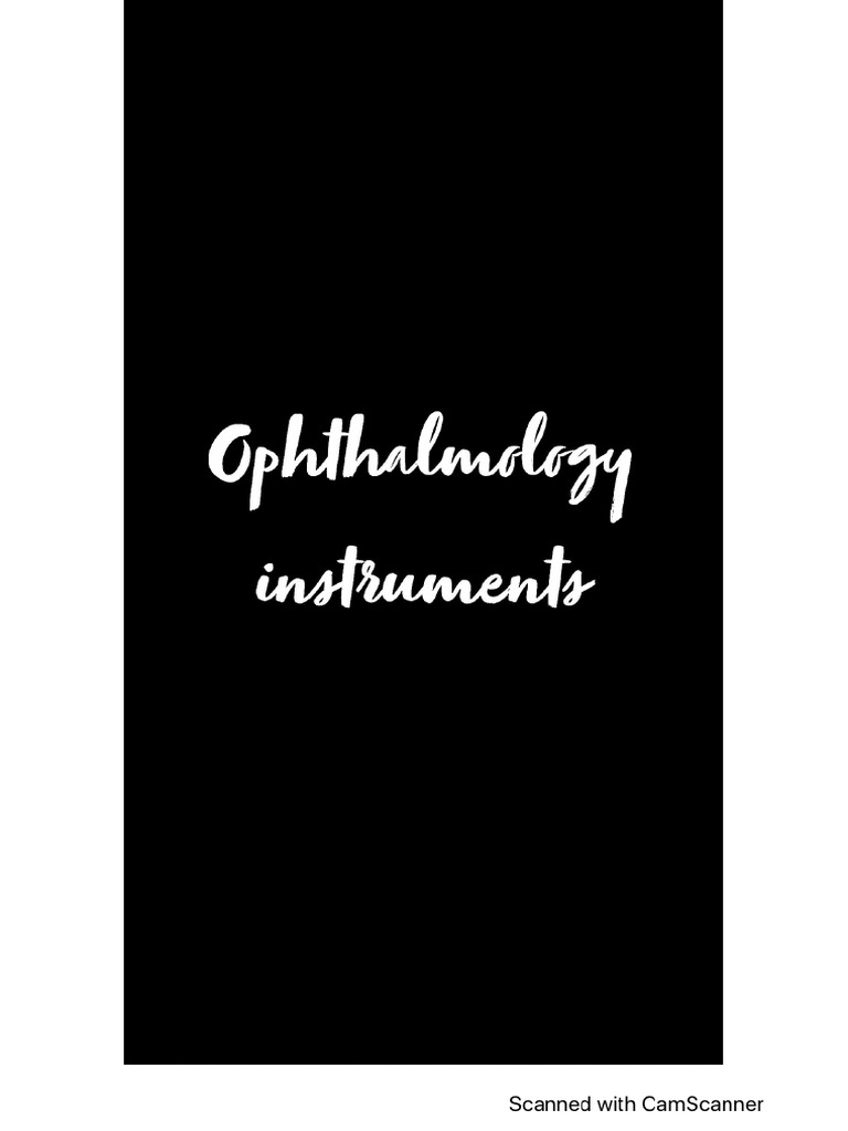 Ospe Instruments Ophthalmology | PDF
