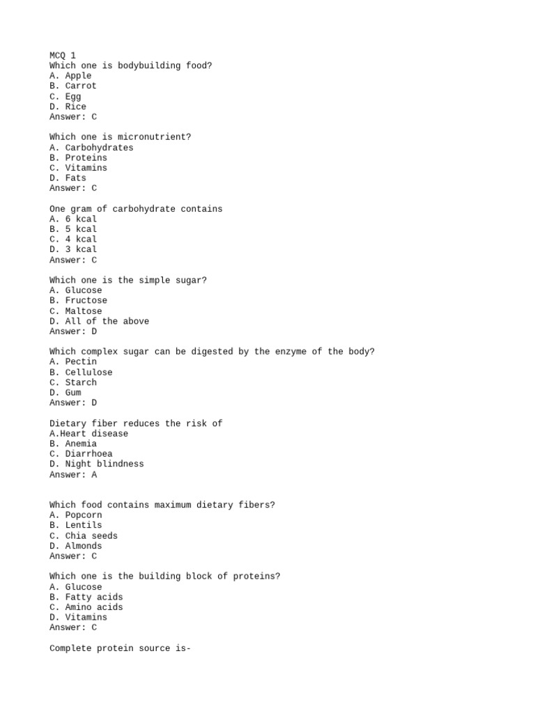 30 MCQ | PDF | Wellness