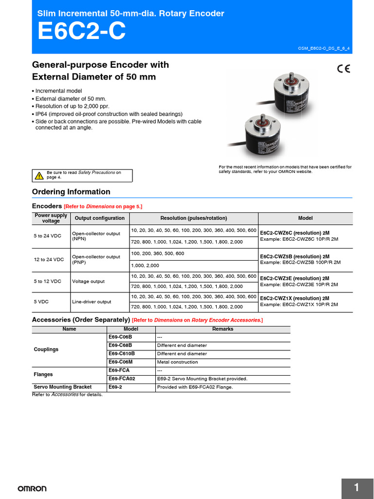 General-Purpose Encoder With External Diameter of 50 MM | PDF | Bipolar ...