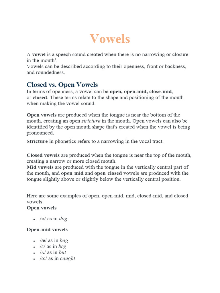 Vowels | PDF