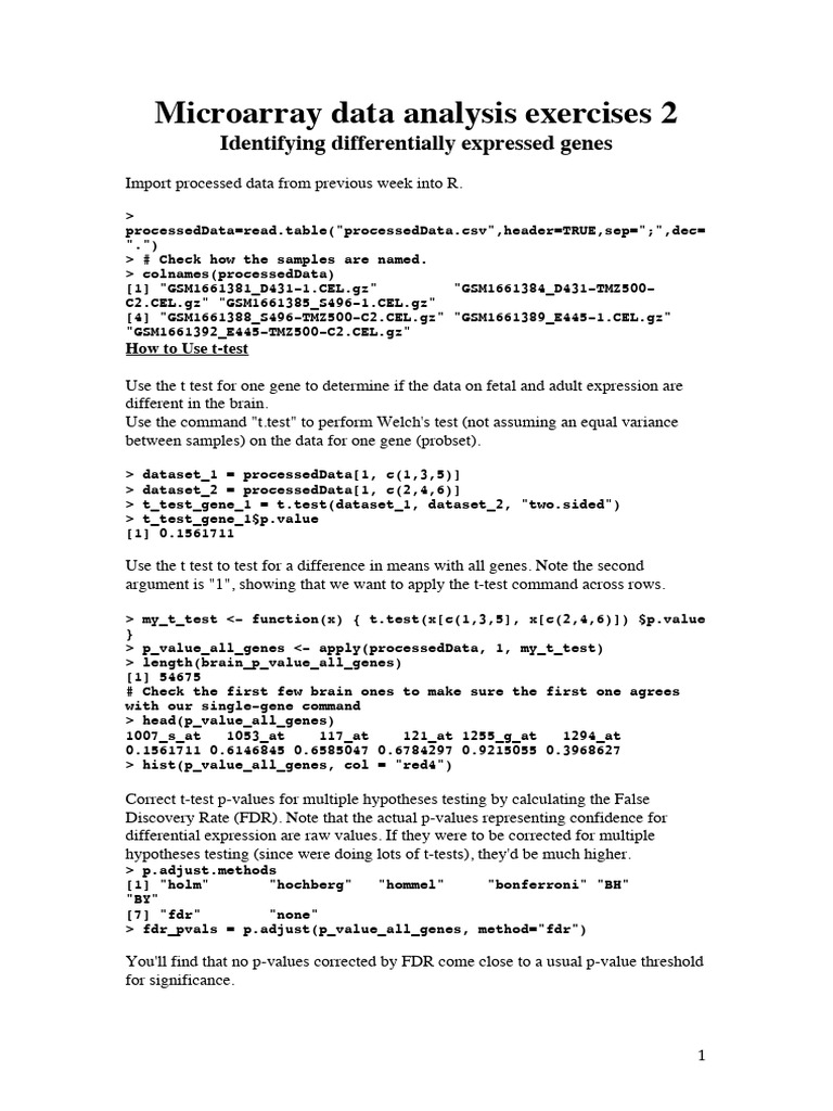 Identifying Differentially Expressed Genes | PDF Identifying Differentially Expressed Genes | PDF