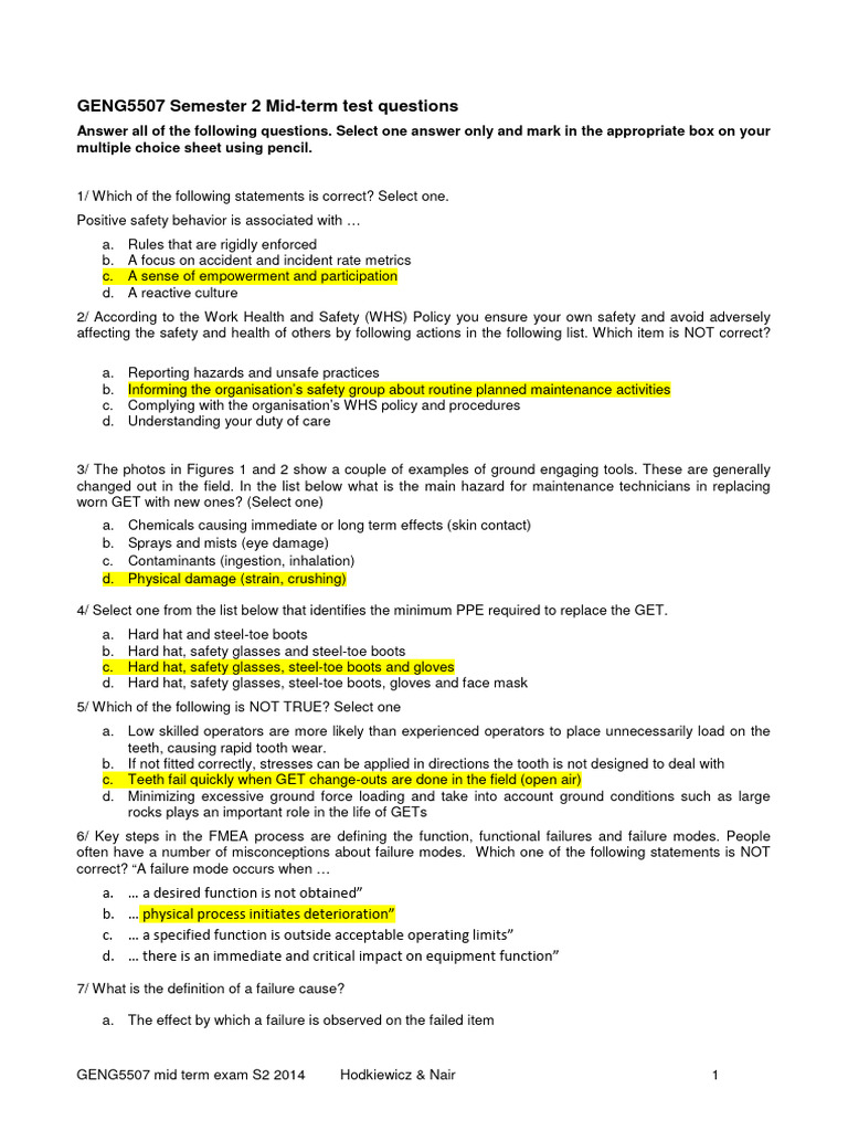 2014 Sem 2 MTT Ans PDF | PDF | Safety