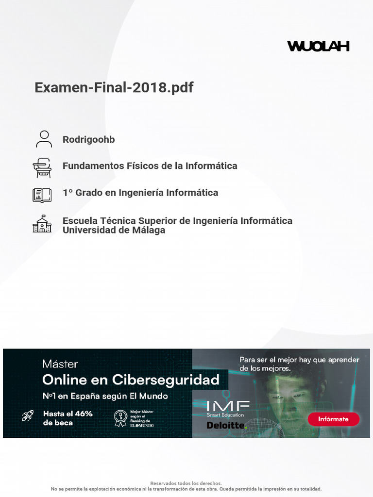 Wuolah Free Examen Final 2018 | PDF