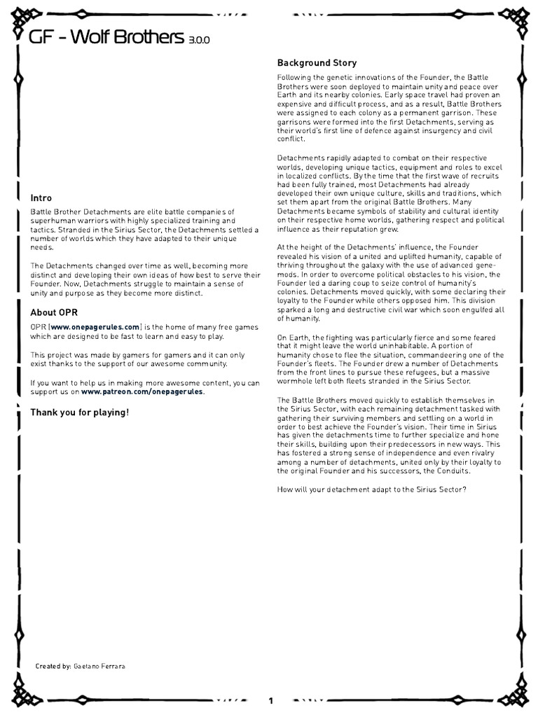 Wolf Brothers Tactical Overview | PDF | Machine Gun | Military Science