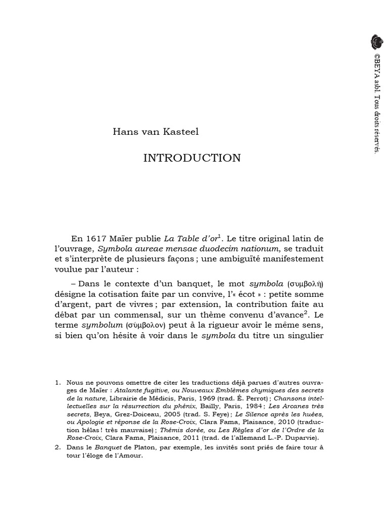 LA TABLE DOR Michael Maier Introduction | PDF