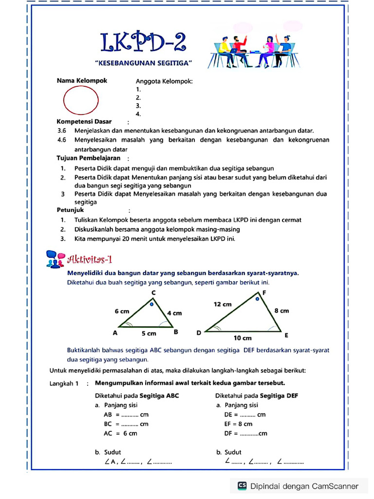 LKPD 6.4. Dua Segitiga Sebangun | PDF