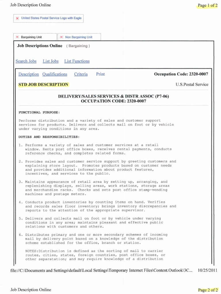 USPS Delivery/Sales and Distribution Clerk | PDF | United States Postal ...