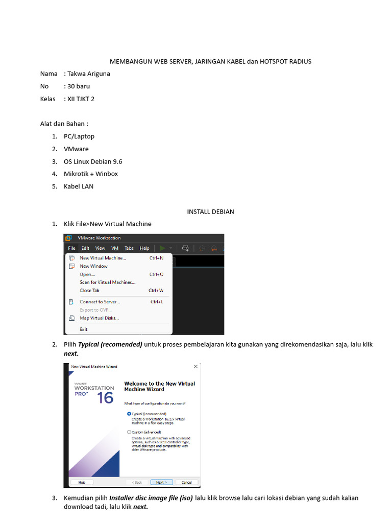 MEMBANGUN WEB SERVER, Jaringan Kabel, Dan Hotspot Radius Takwa | PDF