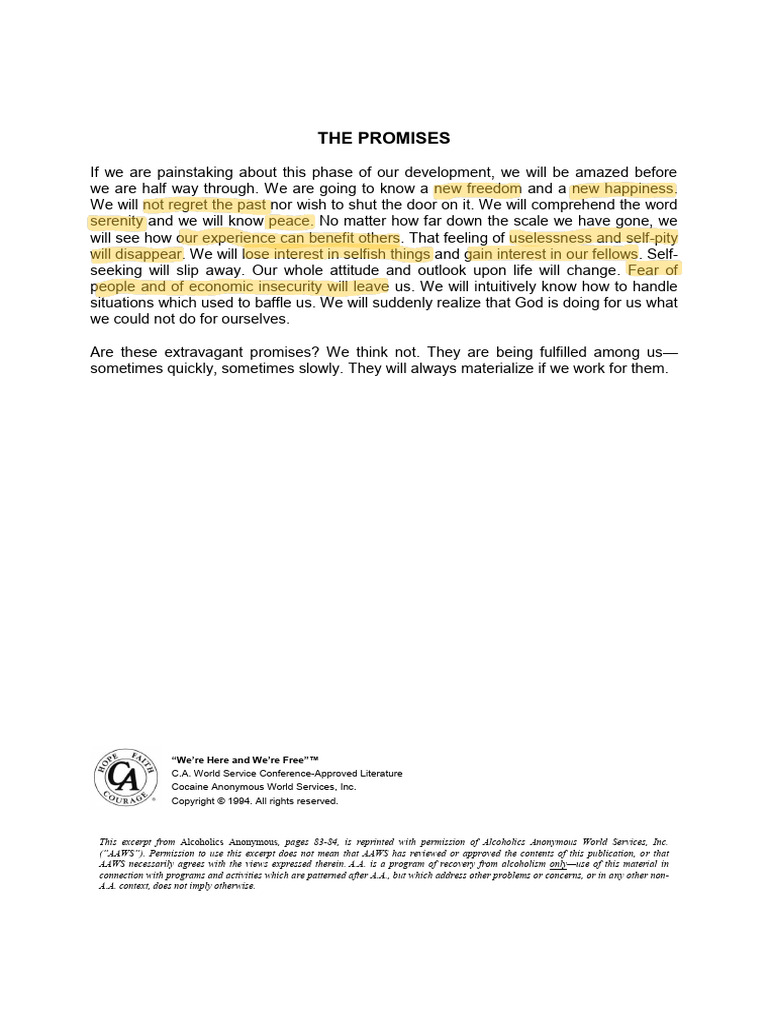 The Promises | PDF | Self-Improvement