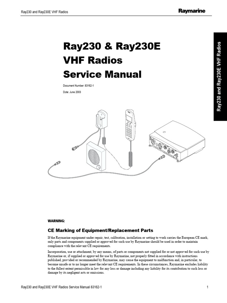 Raymarine Ray230 Ray230e VHF Radio | PDF | Amplifier | Detector (Radio)
