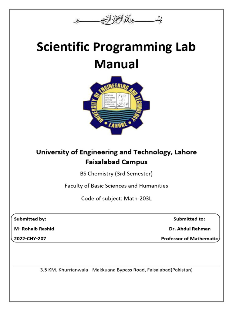 Scientific Programming Lab Manual | PDF