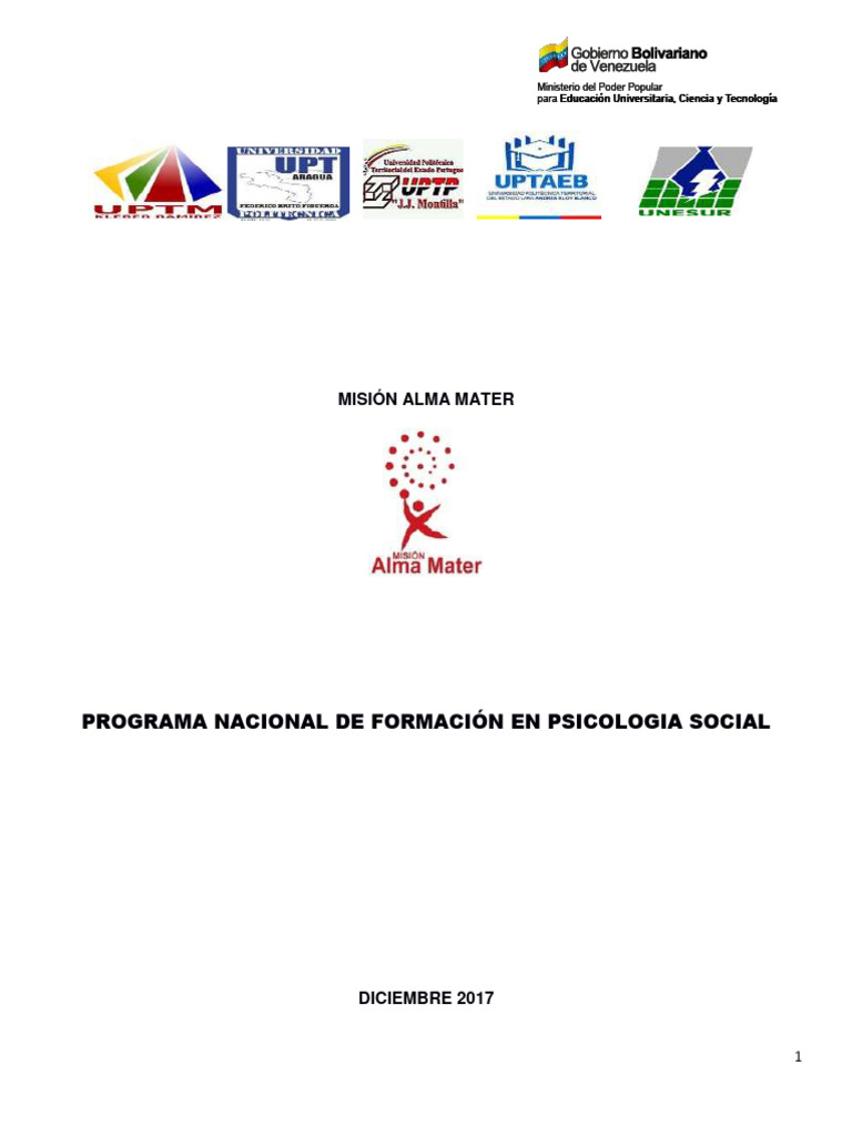 Tema 5 PNF Psicologia Social (Documento Rector) | PDF | Sicología | Plan de estudios