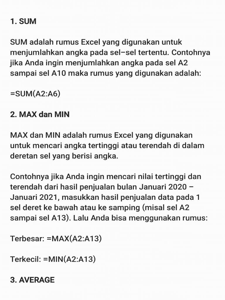 Rumus Excel | PDF