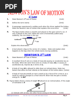 ICSE 9th Physics Laws of Motion Numericals | PDF