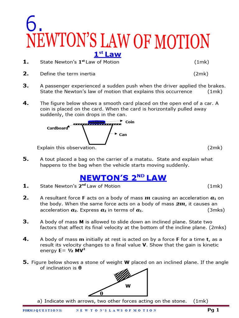 Newton's Laws and Momentum Questions | PDF