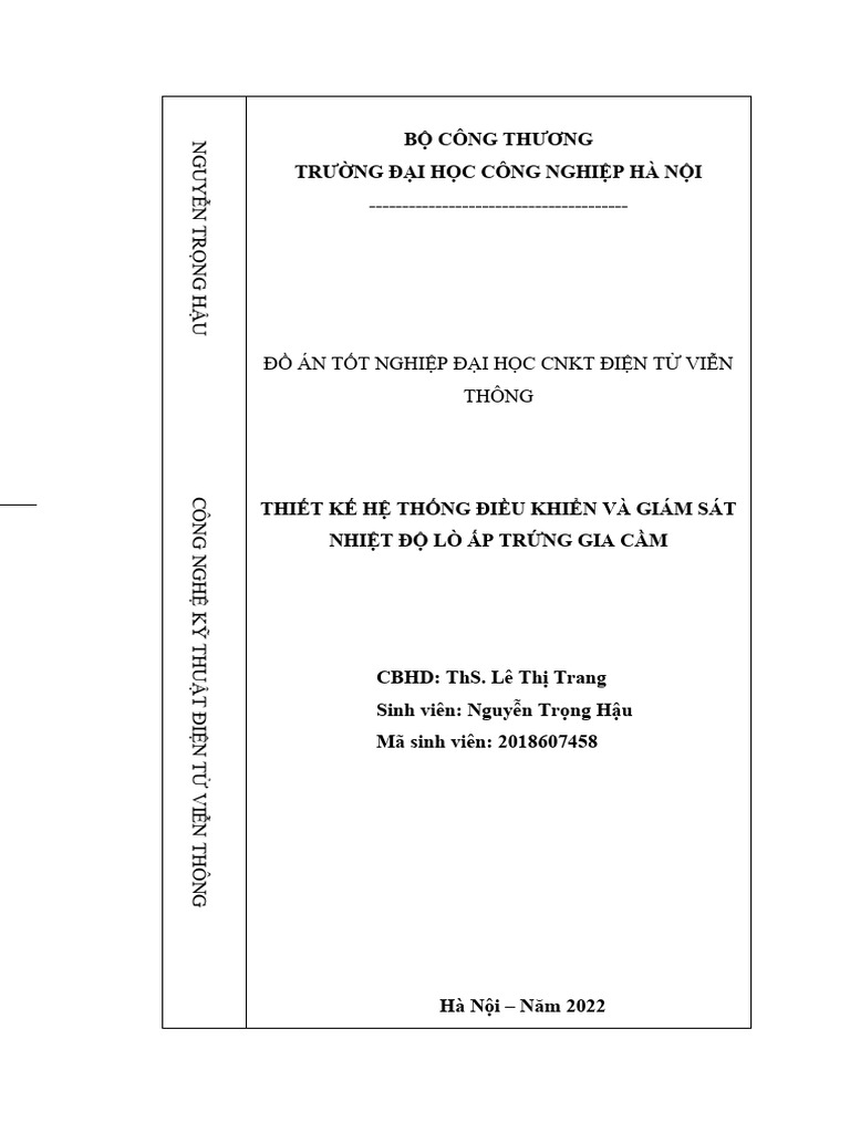 (123doc) Do An Thiet Ke He Thong Dieu Khien Va Giam Sat Nhiet Do Lo AP Trung Gia Cam | PDF