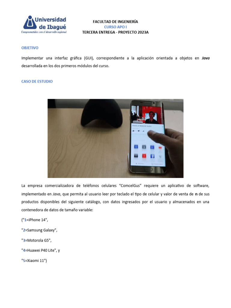 Proyecto GUI Java para ComcelGus | PDF | Informática