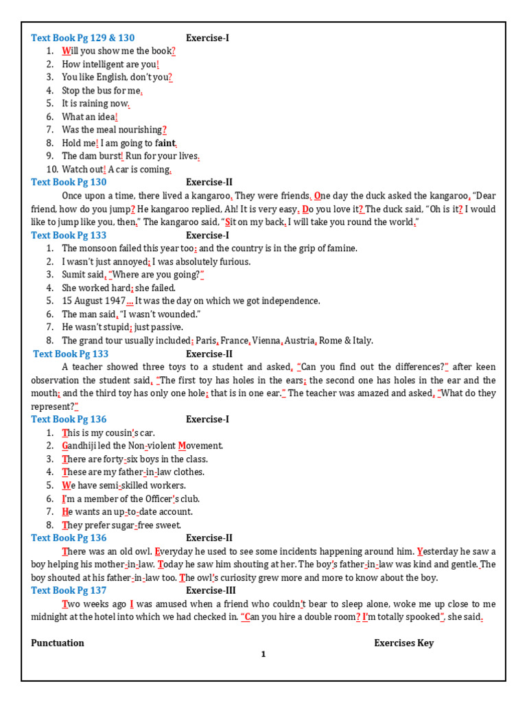 Punctuation Key | PDF