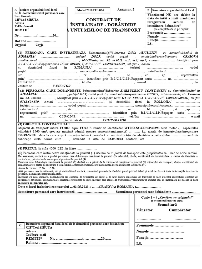 CONTRACT - DE - INSTRAINARe Auto | PDF